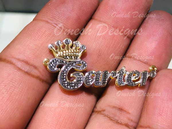 Double Plated Name with Crown.