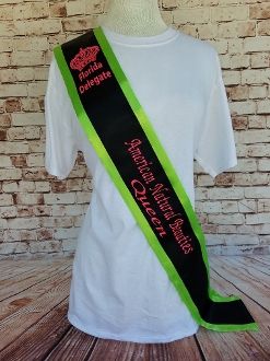 Embroidery Banner with Trim with Shoulder Text