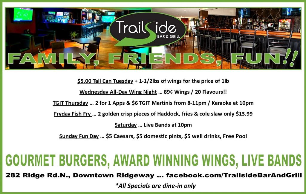 Weekly Menu Specials | Trailside Bar & Grill