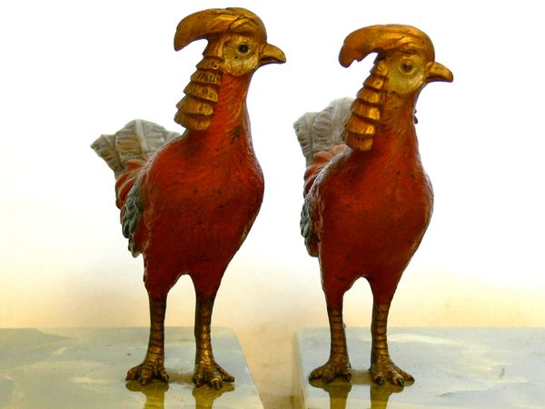 'PHEASANT' antique bookends bird AUSTRIAN BRONZE