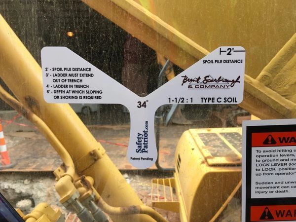 Excavator decal - Type C trench slope tool decal