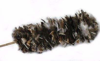 Plumero media pared pluma de guajolote