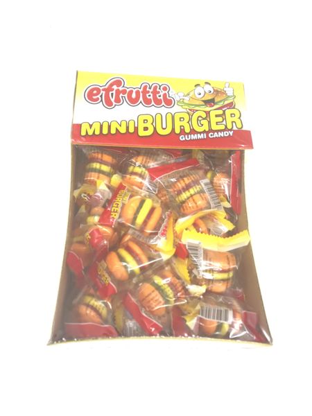 Efrutti Mini Burger Gummi Candy 60ct | Dulceria La Bonita Wholesale LLC