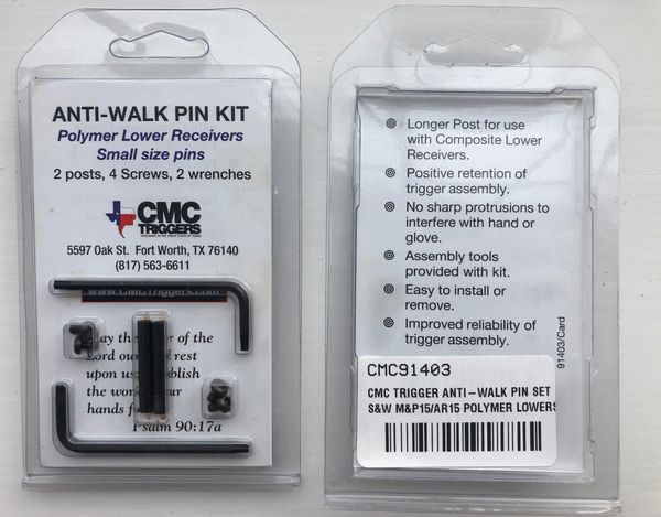 CMC Trigger Anti-Walk Pin Sets for All AR-15s and Smith & Wesson S&W M ...