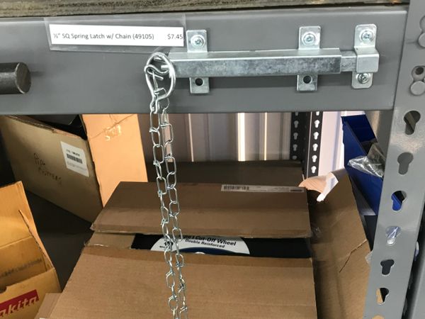 1/2" Square Spring Latch with Chain