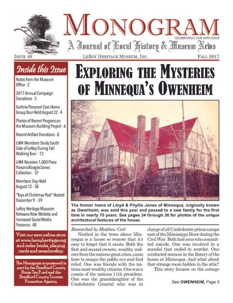 Monogram Magazine - Exploring the Mysteries of Minnequa's Owenheim ...