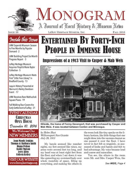 Monogram Magazine - Entertained By Forty-Inch People in Immense House ...