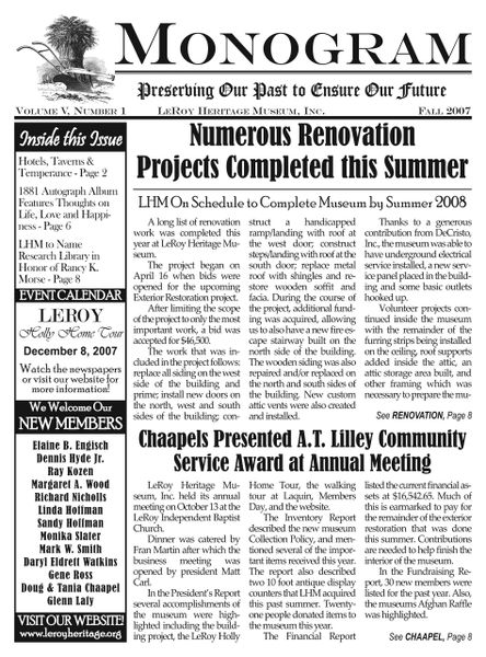 Monogram Magazine - Hotels, Taverns, & Temperance - Issue 20, Fall 2007 ...