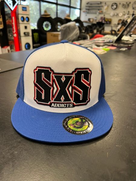 SxS Addicts White/Blue Snap Back Hat | SXS ADDICTS | UTV & SXS ...