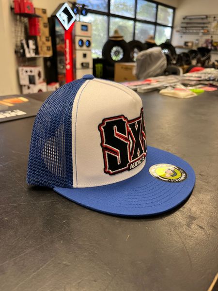 SxS Addicts White/Blue Snap Back Hat | SXS ADDICTS | UTV & SXS ...