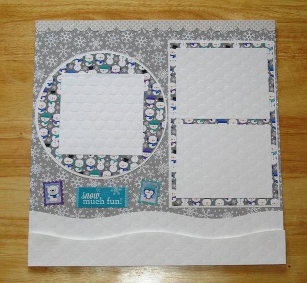 12 x 12 Premade Doodlebug Snowman/Winter/Snow Scrapbook Page