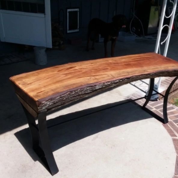 Oak Log Bench