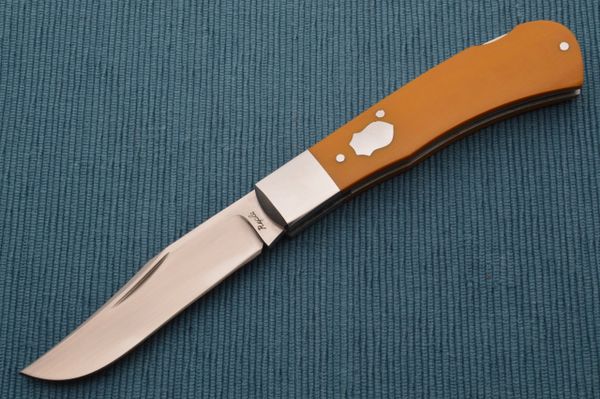 Bill Ruple Lock-Back Trapper, Vintage Butterscotch Micarta Folder ...