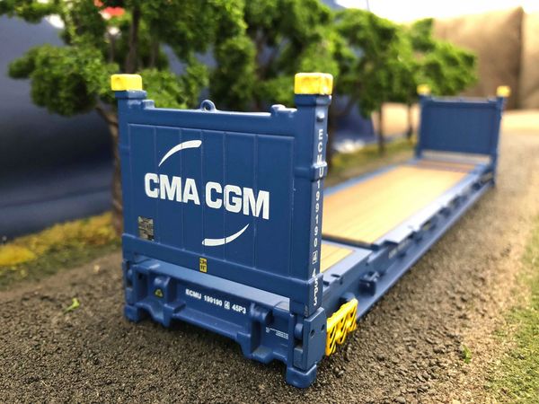 CMA CGM - 1:50 Scale 40Ft Flat Rack Shipping Container with fold down ends