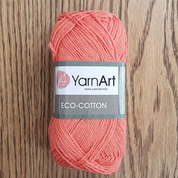 YarnArt Eco Cotton 85% Cotton Light DK Yarn 100g orange/ coral 779