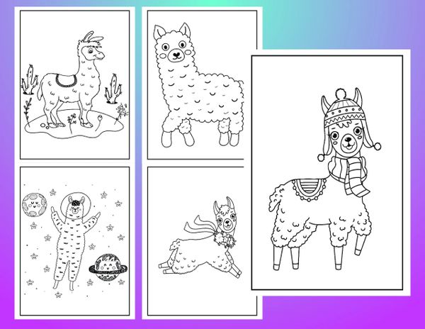 Llamas Coloring Pages For Adults and Kids - Printable