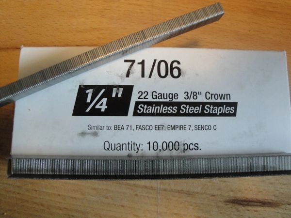 Stainless Steel Upholstery Staples 71 Series 3/8" Crown 1/4" Leg ...