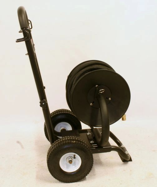 Hose reel on wheeled trolley