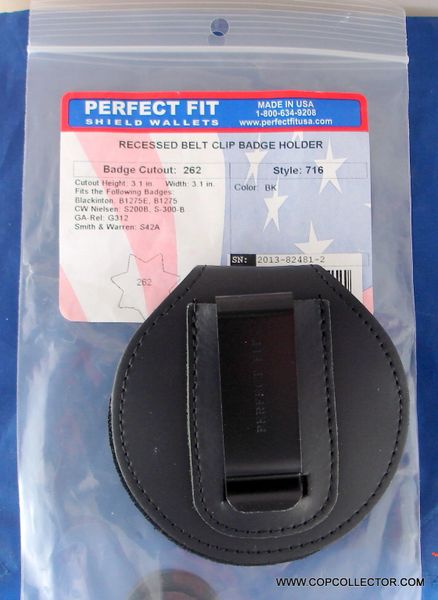 PERFECTFIT LEATHER BADGE HOLDER FOR SFPD BADGES