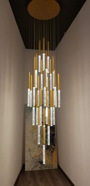MODENZO by NEXXT Led Bubble Column Crystal 28 hanging LED lamps Gold ...