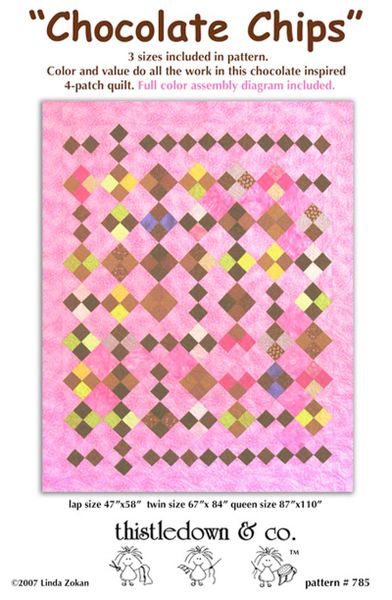 Chocolate Chips Quilt pieced 4-patch quilt pattern