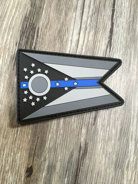 PVC Thin Blue Line Ohio State Flag Patch