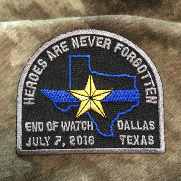 Thin Blue Line Dallas Texas Memorial LEO Patch