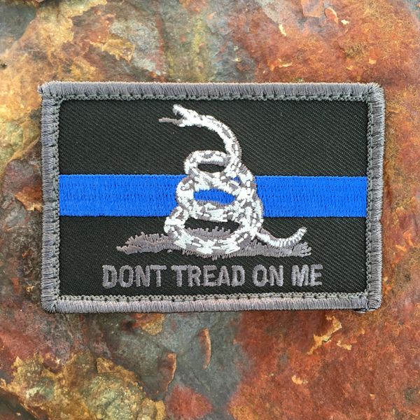 Subdued Thin Blue Line Gadsden Flag Patch