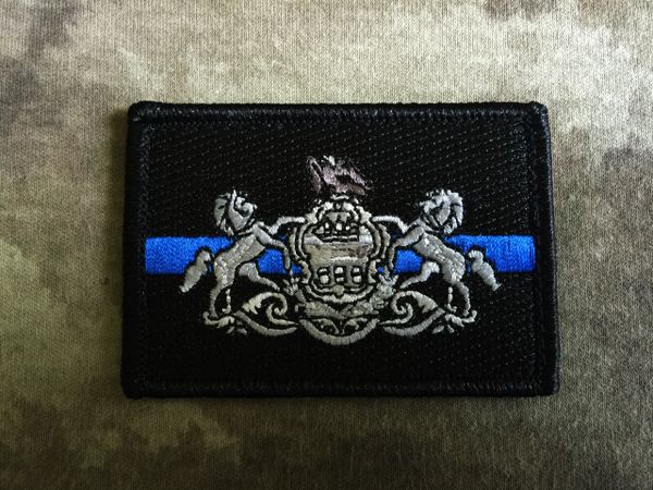 Subdued Thin Blue Line Pennsylvania State Flag Patch