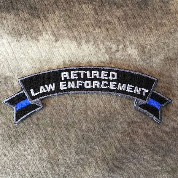 Thin Blue Line Retired Law Enforcement Rocker Patch