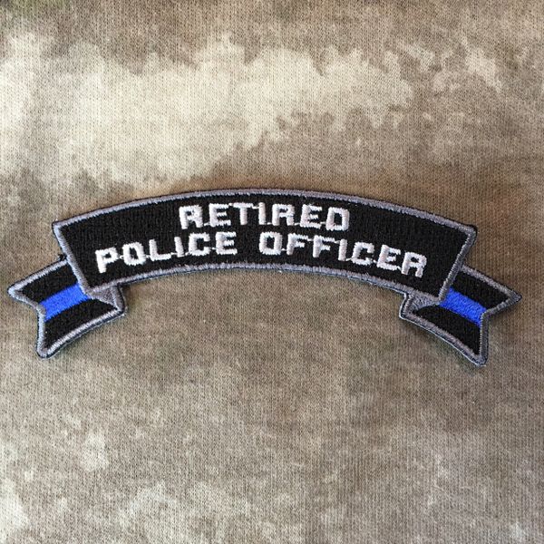 Thin Blue Line Retired Police Officer Small Rocker Patch