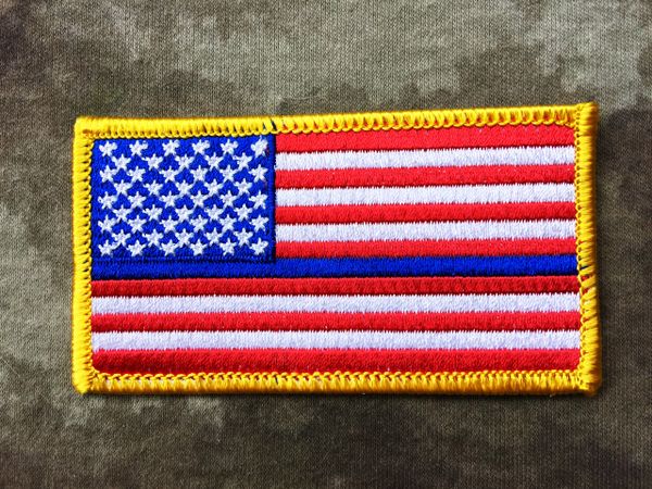 Full Color Thin Blue Line American Flag Patch