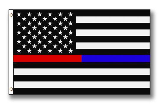 Thin Red Thin Blue Line Combo American Poly Flag