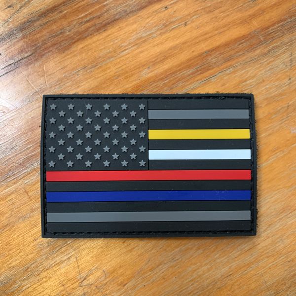 Subdued First Responders Thin Line American Flag PVC Patch