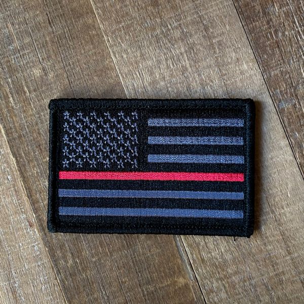 Dark Subdued Thin Red Line American Flag Patch
