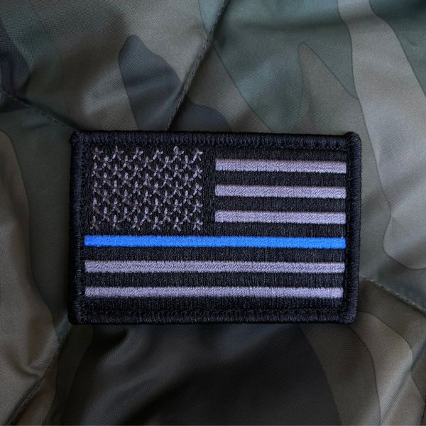 Dark Subdued Thin Blue Line American Flag Patch