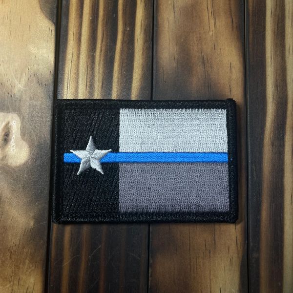 Subdued Thin Blue Line Texas State Flag Patch