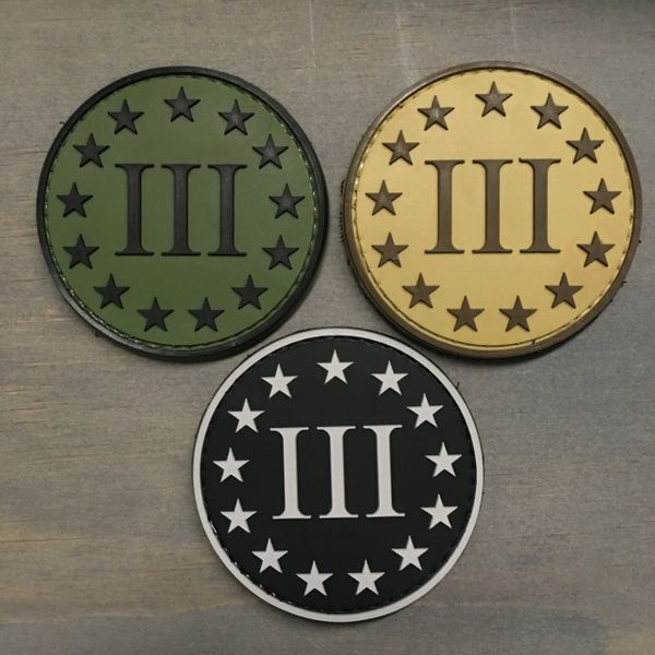 "Threeper" Three Percenter Round PVC Patch