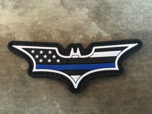 Thin Blue Line American Flag Batman PVC Patch