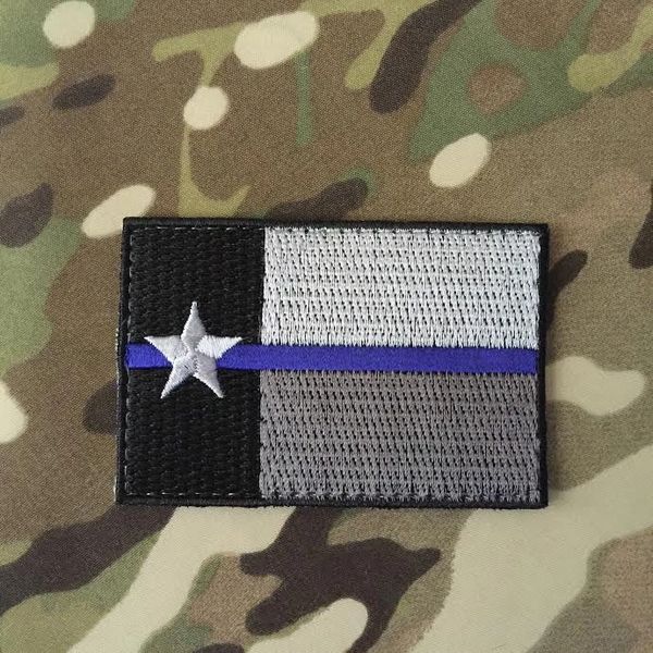 Subdued Thin Blue Line Texas State Flag Patch