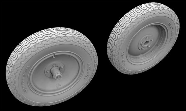 German Flak & ammo trailers Type 1 wheels