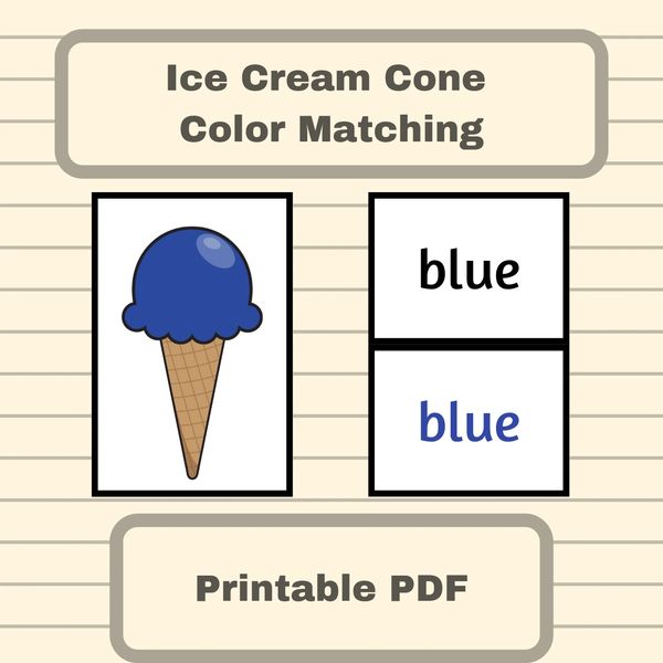 Ice Cream Cone Color Matching - by AllDayABA
