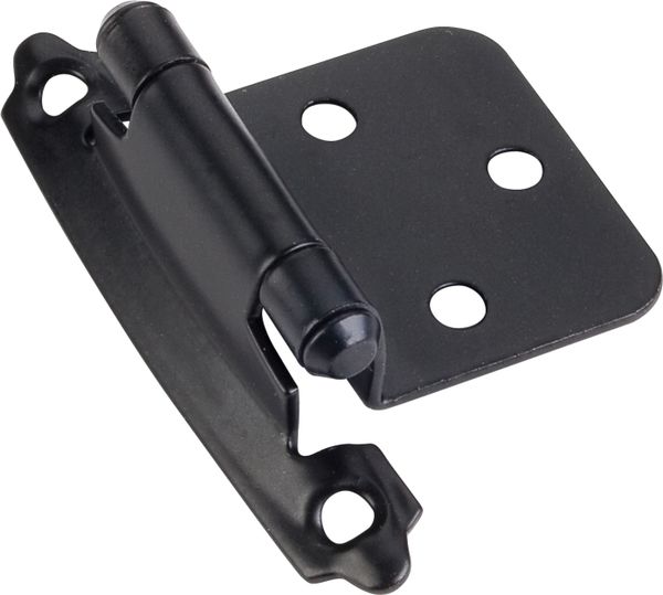 Decorative Self-closing Overlay Hinge, Face Frame Mount - Black