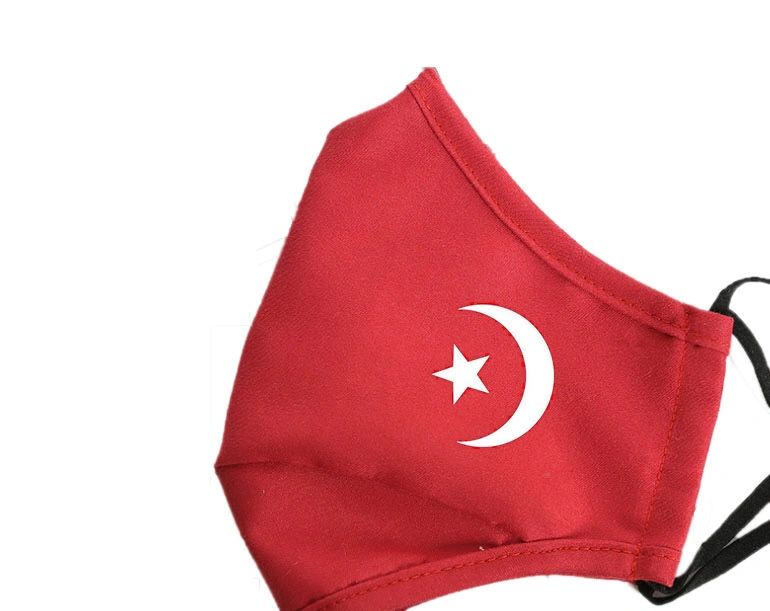 NATION OF ISLAM Red Mask White Crescent With Filter