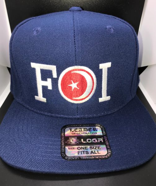 FOI BLUE HAT WHITE STITCH