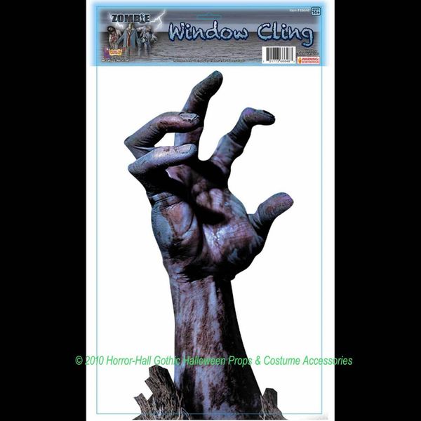 Big Creepy Life Size ZOMBIE REACHING ARM CLING Horror Door Window ...