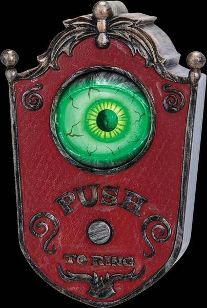 Animated Creepy Lighted TALKING MOVING EYEBALL DOOR BELL Halloween ...