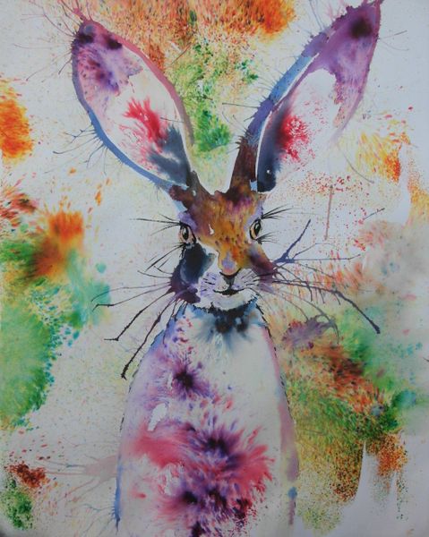 Colourful hare. A step by step workshop for all abilities.
