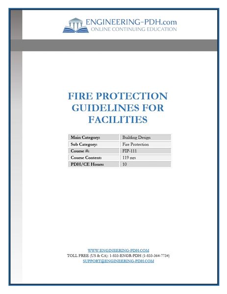 FIP-111 (10 Hrs) - Fire Protection Guidelines for Facilities