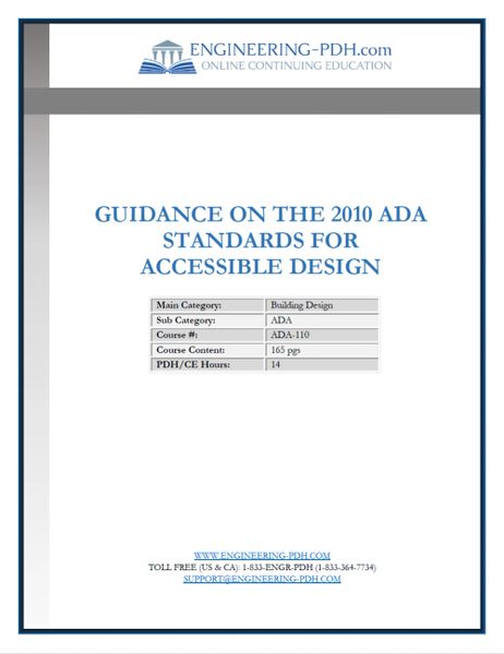 ADA-110 (14 Hrs) - Guidance on 2010 ADA Standards for Accessible Design